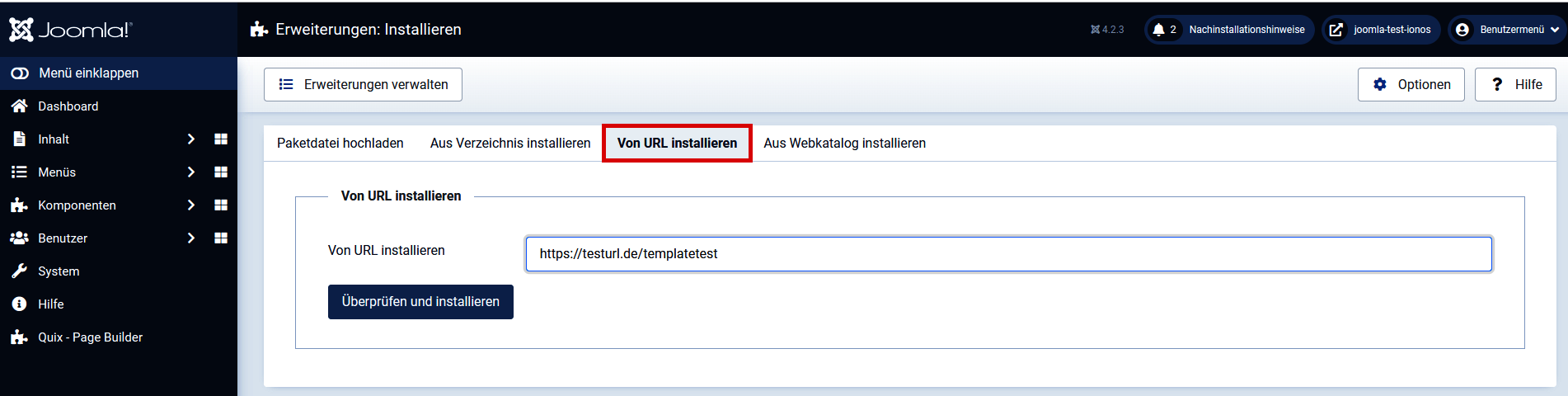 Joomla-Template installieren in nur wenigen Klicks - IONOS AT